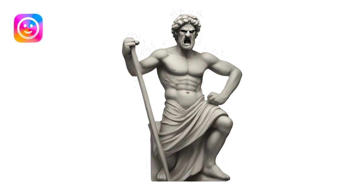 angry greek statue emoji | AI Emoji Generator