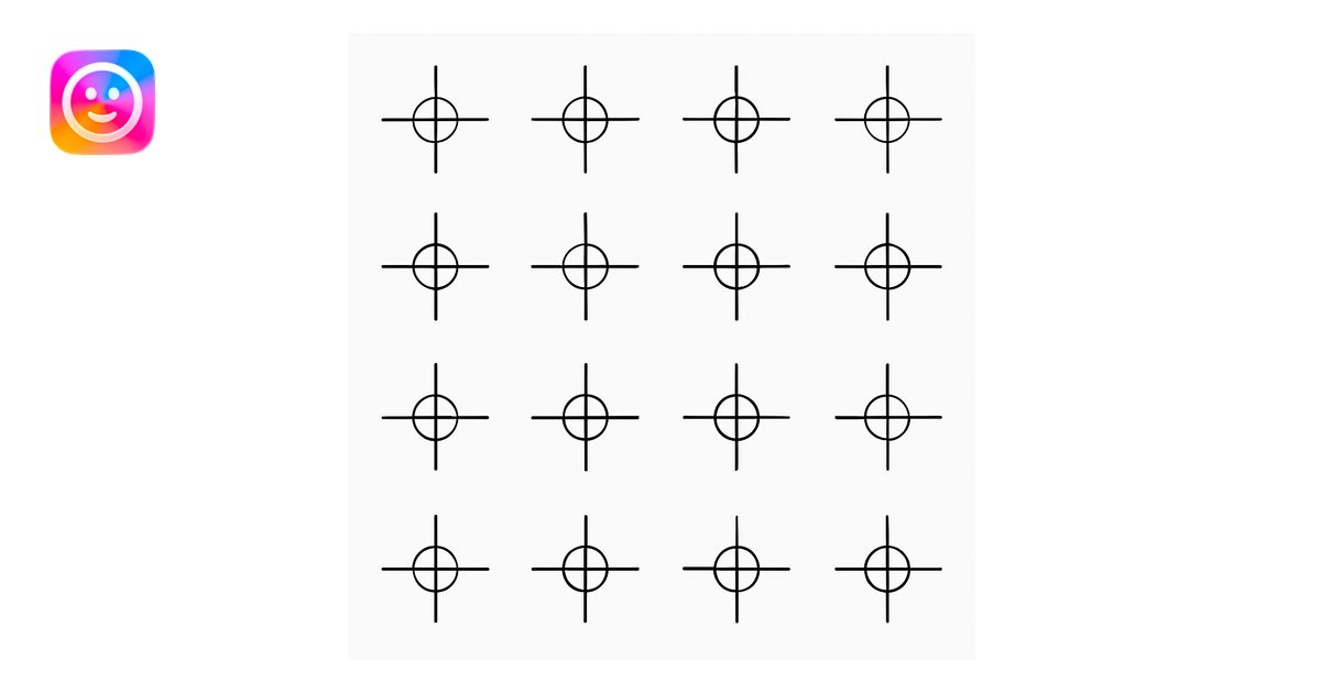 a series of layout markings spaced in an even symmetrical grid, as in ...