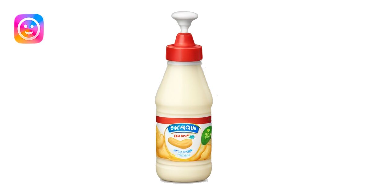 Red Cap Bottle of Mayonnaise emoji | AI Emoji Generator