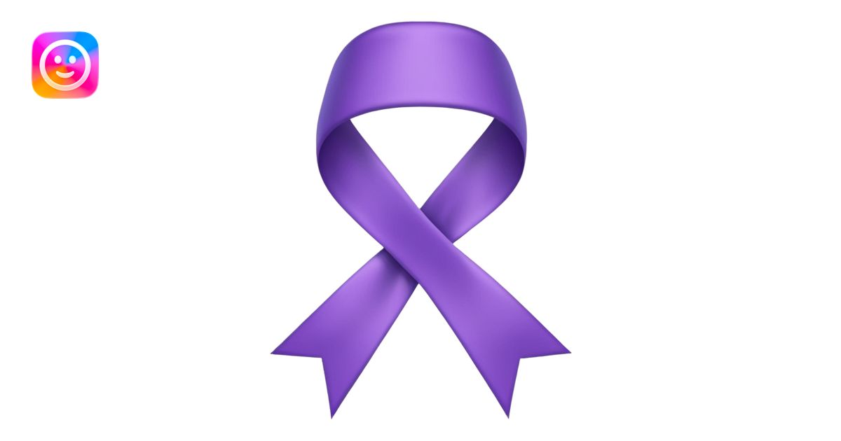 Purple ribbons for pancreatic cancer emoji | AI Emoji Generator
