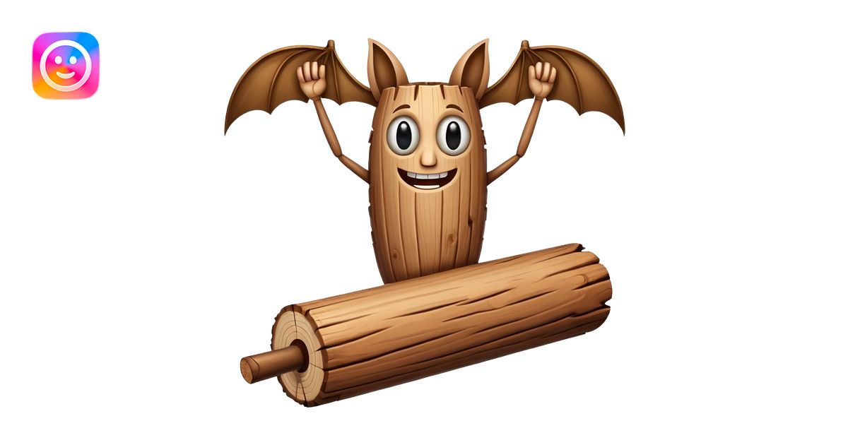 The character is an anthropomorphic wooden log with a cartoonish face ...