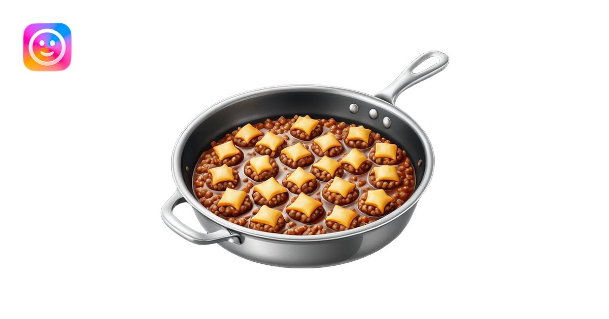 fried minced meat dish object icon, cooked minced meat in a pan ...