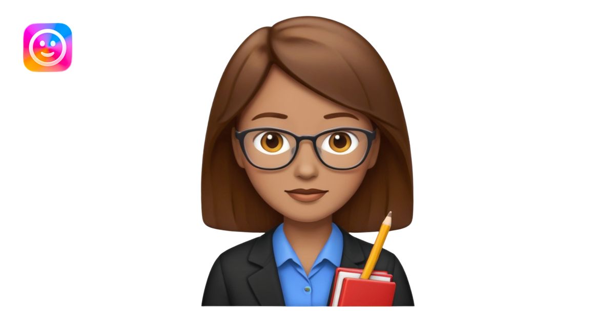 teacher emoji brown hair light skin emoji | AI Emoji Generator
