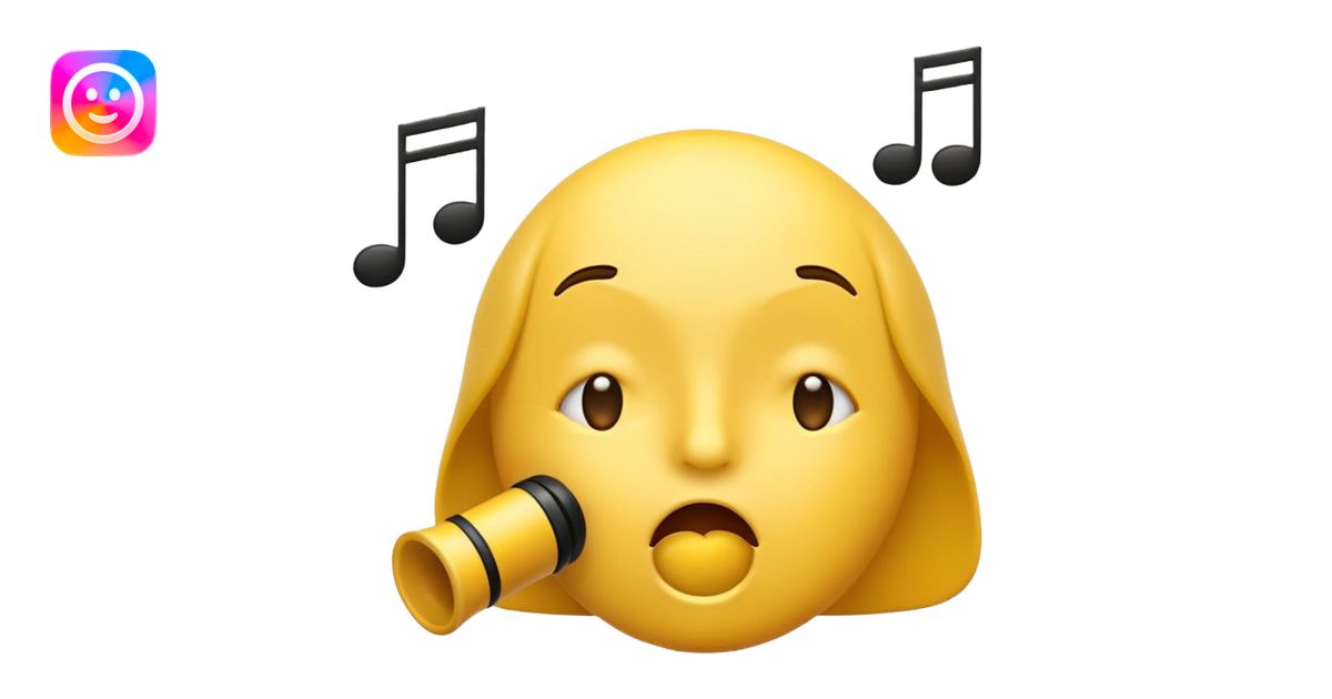 emoji whistling with music notes coming out its mouth and side-eyeing ...