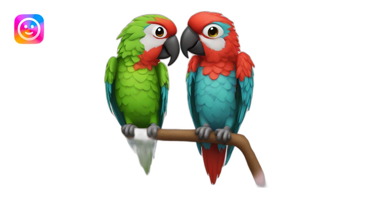 Parrots kiss emoji | AI Emoji Generator