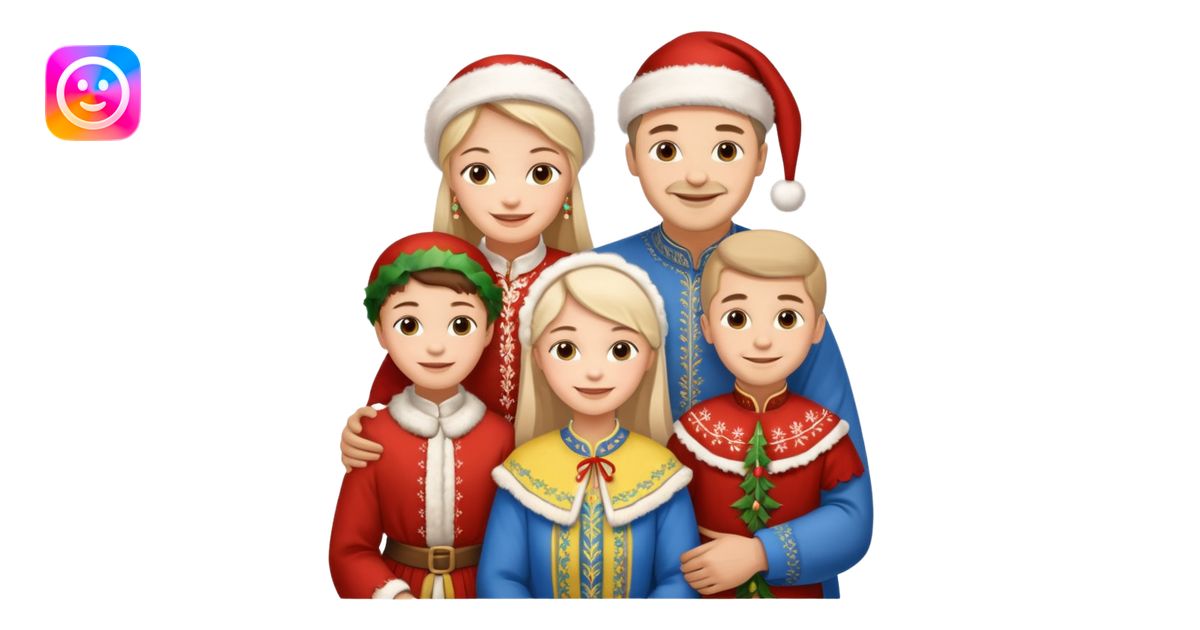Ukrainian Christmas family gathering emoji | AI Emoji Generator