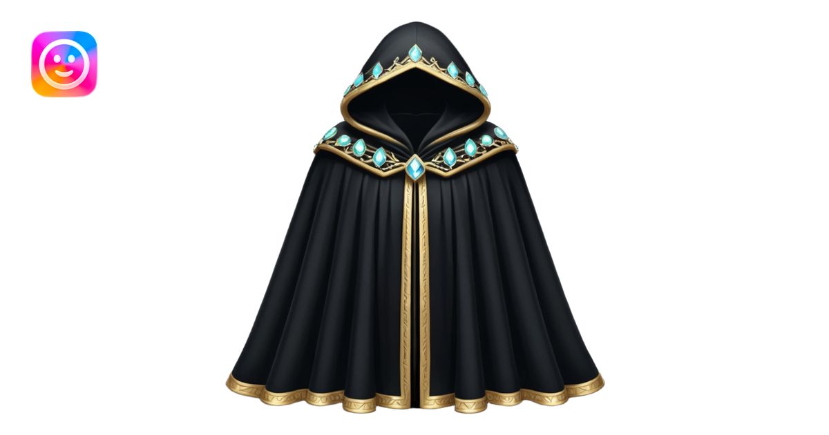 black magic cloak with crystal on it emoji | AI Emoji Generator