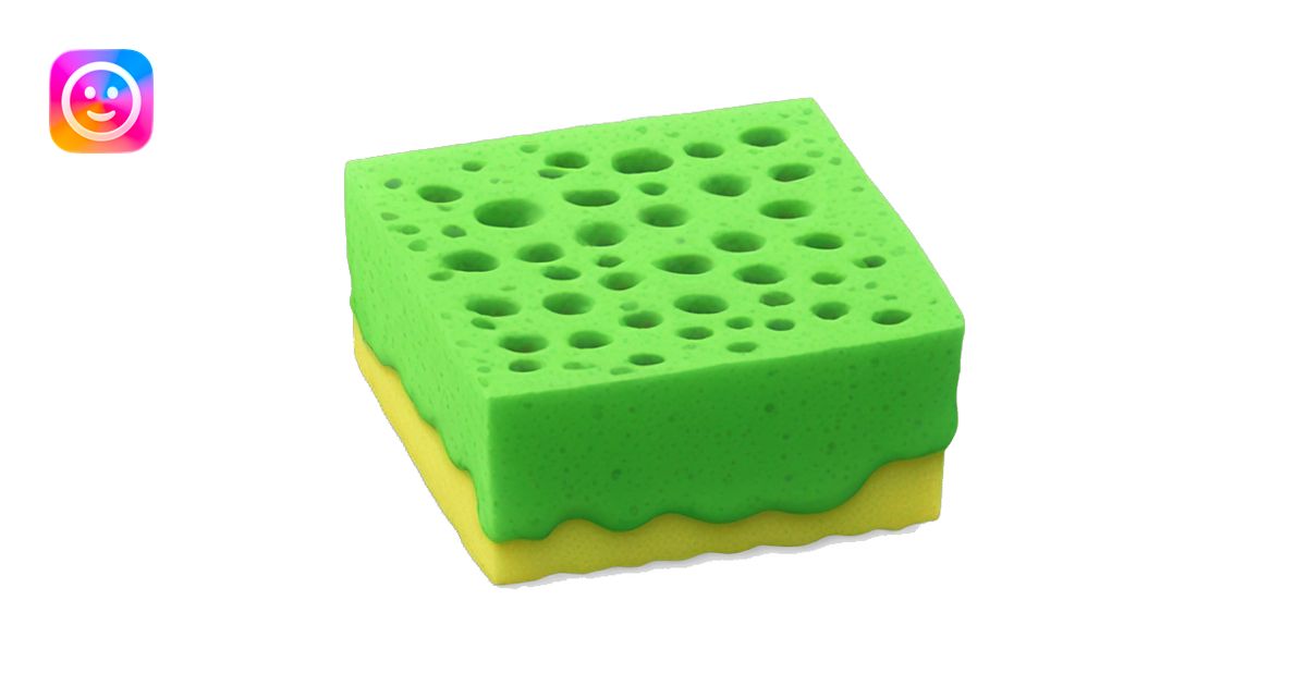 green squared thin dish sponge emoji | AI Emoji Generator