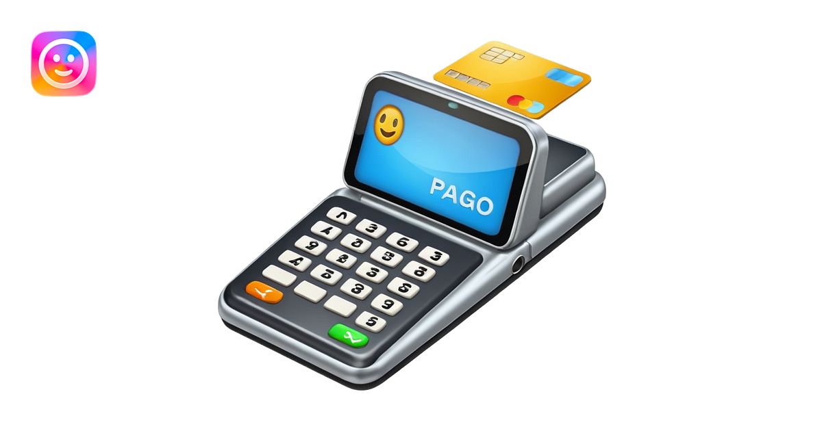 Icono de una terminal de pago con una tarjeta MOBIL emoji | AI Emoji ...