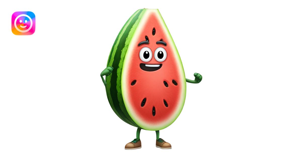 Watermelon with legs emoji | AI Emoji Generator