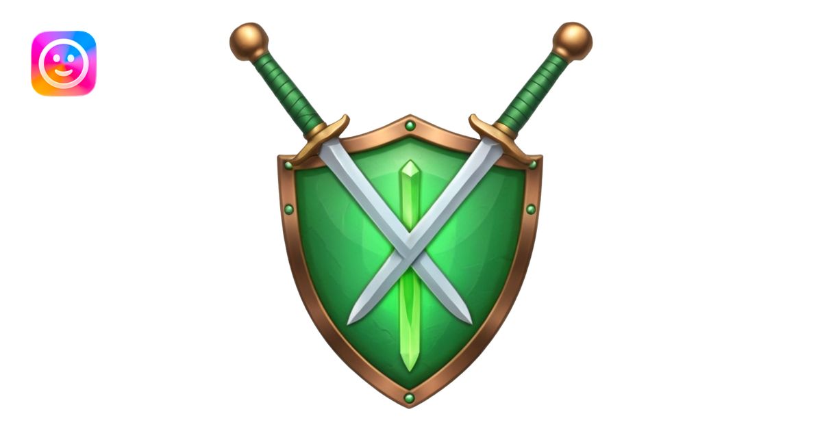discord emoijis for a sword shield and healing icon in the same styler ...