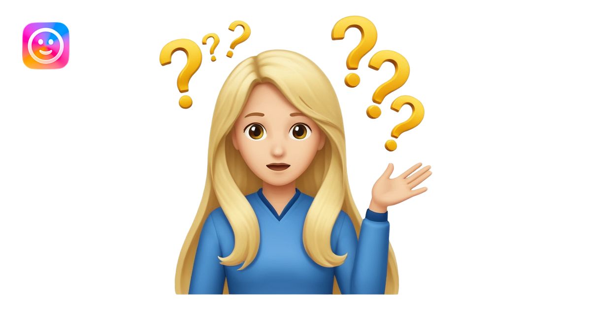 lady with long blonde hair throwing question marks in the air saying ...