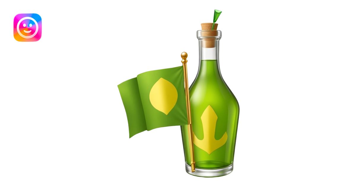 Une bouteille de chartreuse verte sous forme de drapeau avec ecrit ...