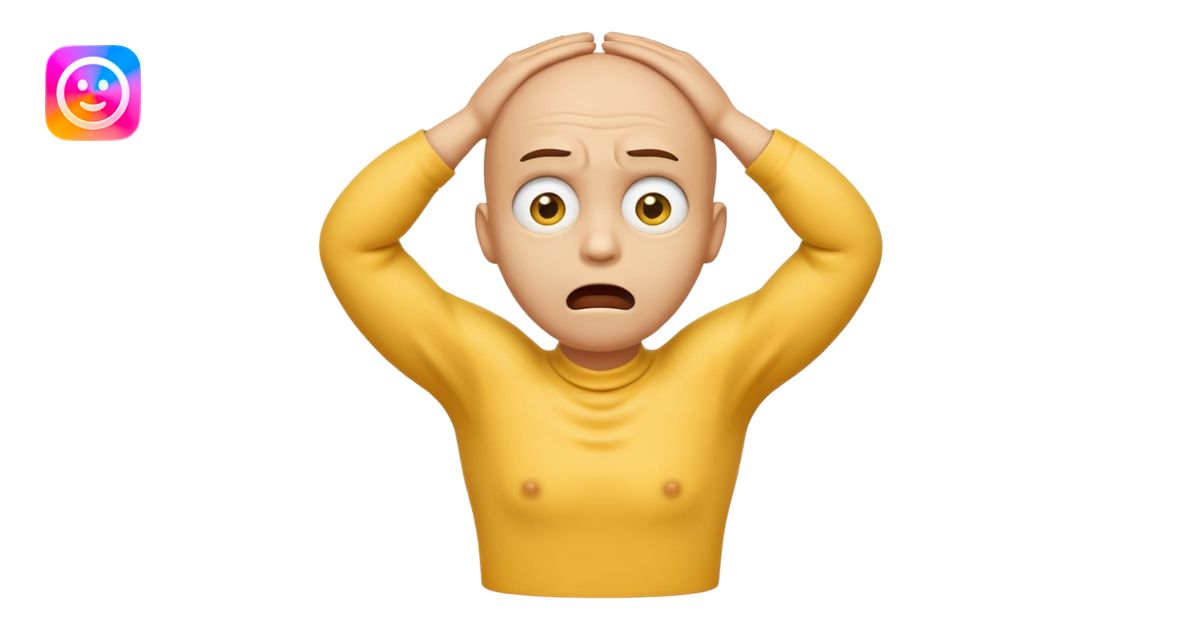 Yellow face emoji strangling itself with 2 arms crossed and hands ...