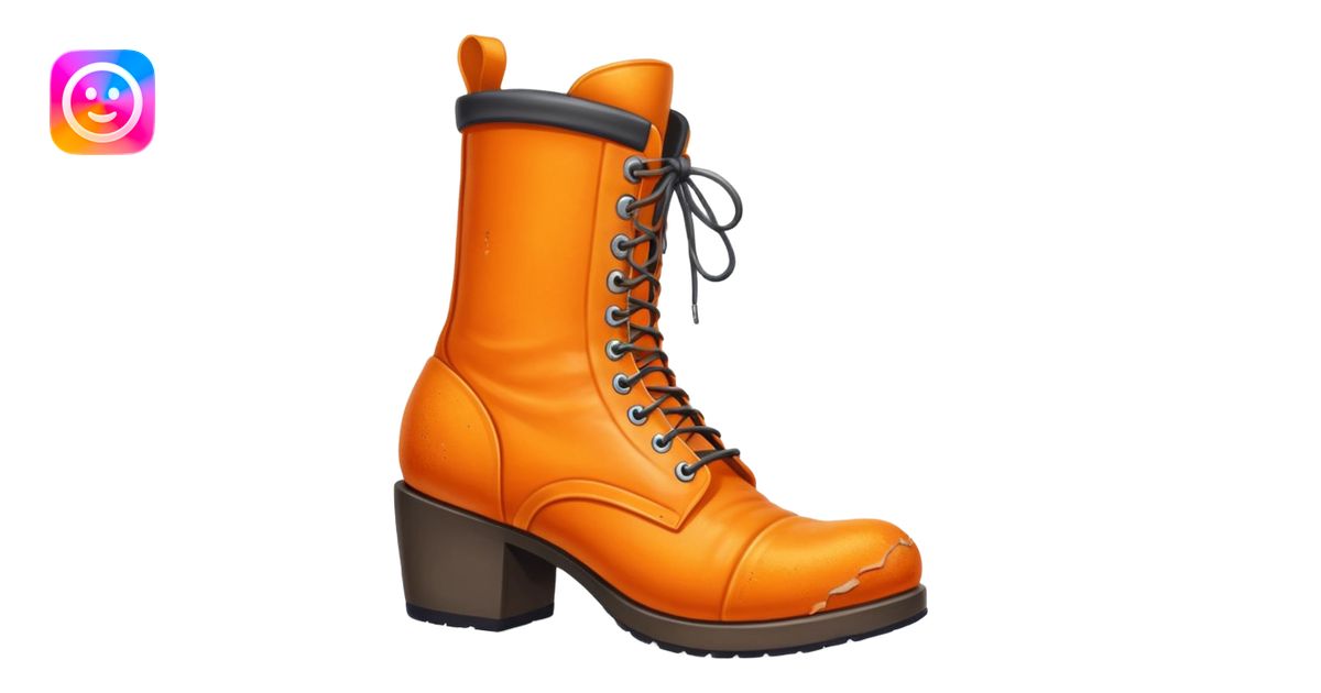 Giant orange boot stepping on a office man emoji | AI Emoji Generator
