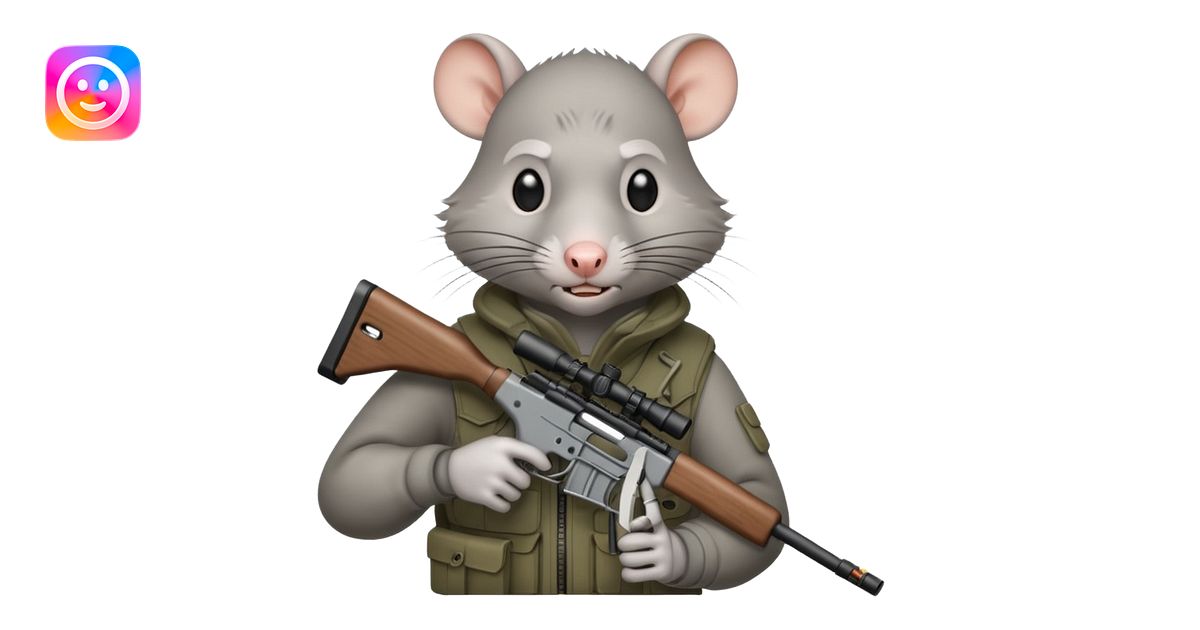 a crazed rat holding a sniper rifle emoji | AI Emoji Generator