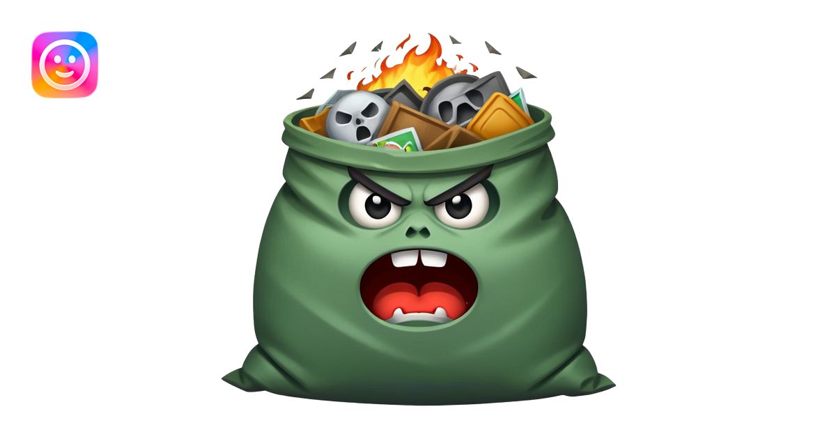 Angry trash emoji | AI Emoji Generator