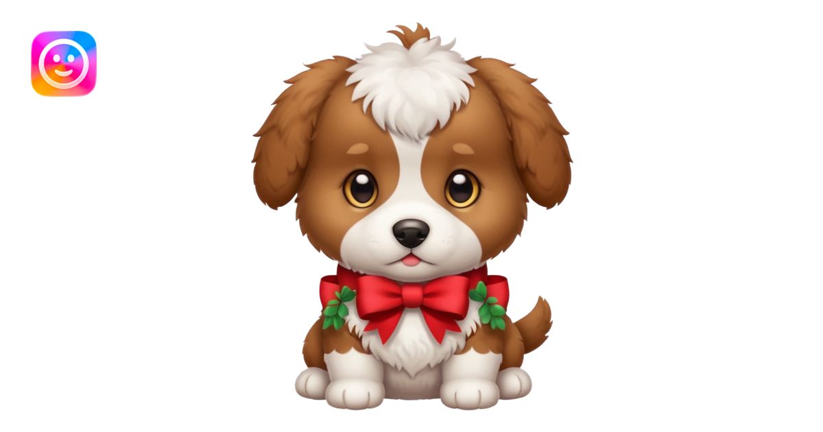 This puppy 🐶 with a bow emoji | AI Emoji Generator