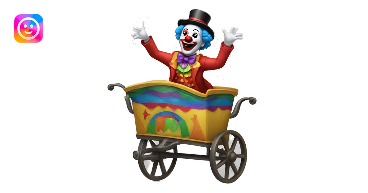Dancing singing cart wheeling clown emoji | AI Emoji Generator