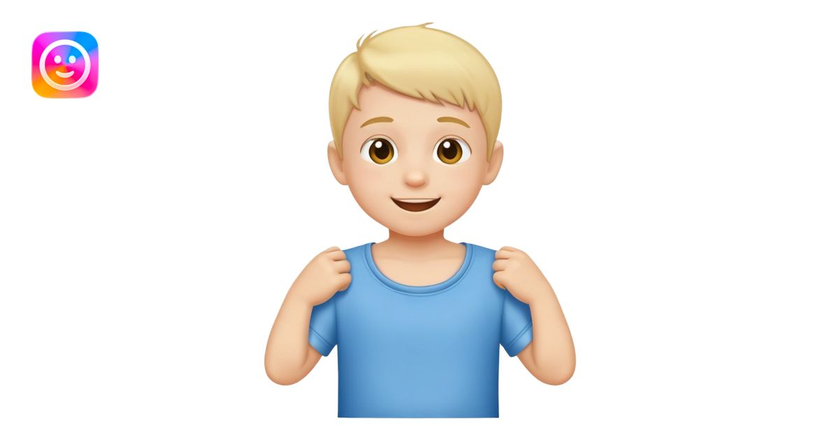 child dressing themselves, putting on a shirt, cheerful and independent emoji | AI Emoji Generator
