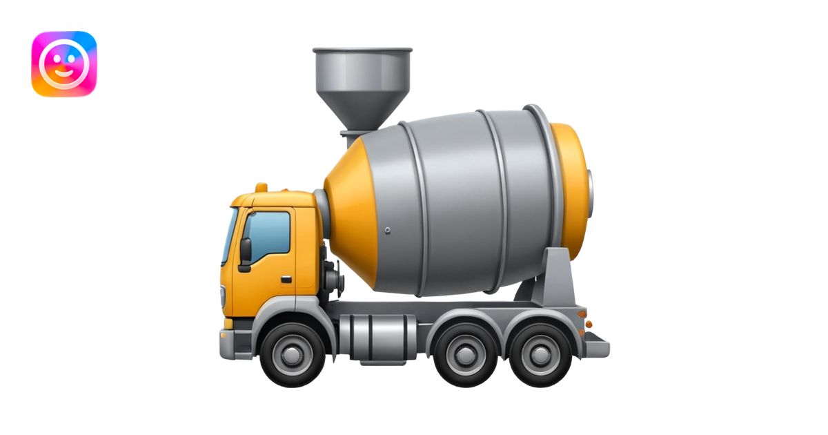 Concrete mixer truck emoji | AI Emoji Generator