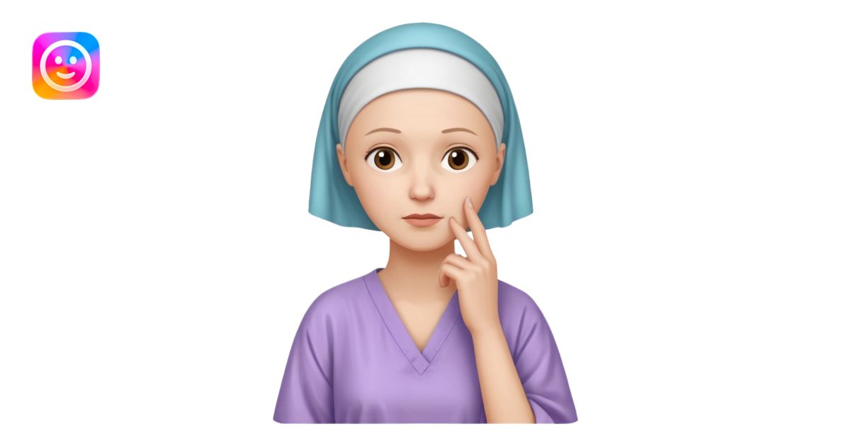 I want an emoji of a woman with cancer, the expression must be that of ...