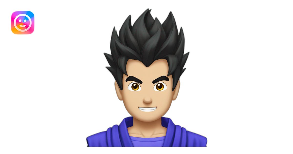 Gohan con capelli blu emoji | AI Emoji Generator