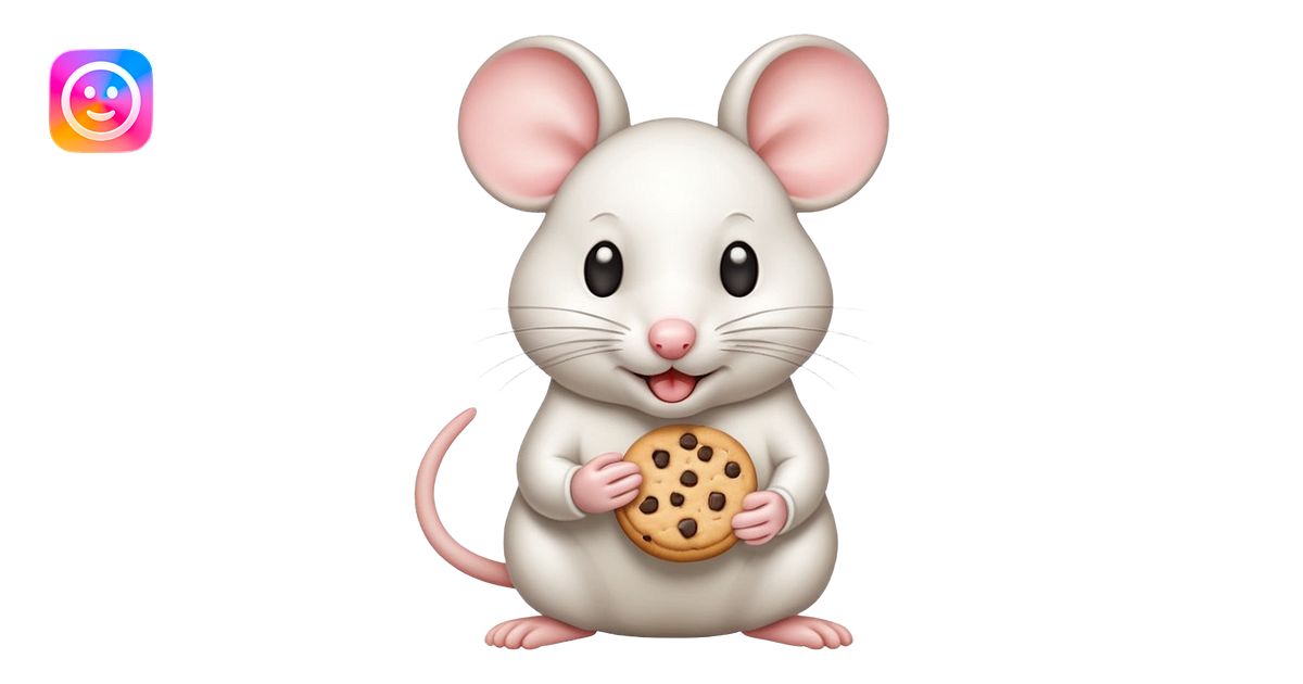 white mouse eating cookie emoji | AI Emoji Generator