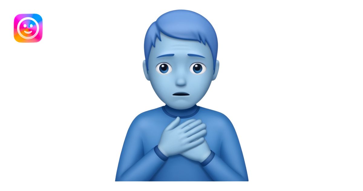 Uma pessoa azul de frio congelando emoji | AI Emoji Generator