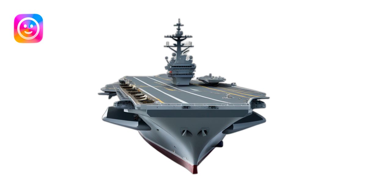 aircraft carrier，lateral view emoji | AI Emoji Generator