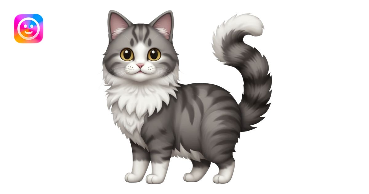 full body half dark grey and half white cat with white front legs emoji ...