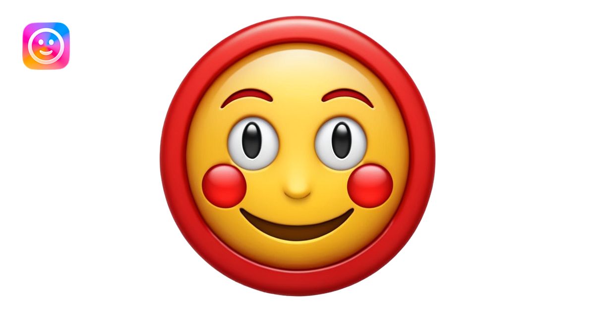 Emoji 3D brillante de un sol rojo . En el centro un círculo blanco con ...