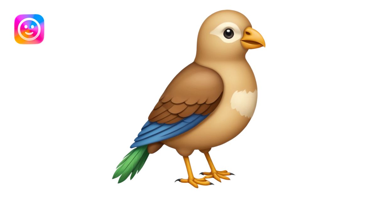 Crée un emoji de l'oiseau de la paille en queue, dans le style de cet ...