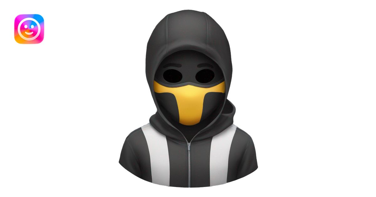 A masked bandit in a tracksuit emoji | AI Emoji Generator