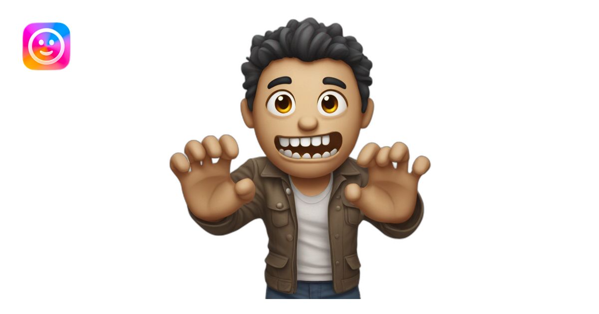 A man acting like a monster with his hand and his face says grrr. Both ...