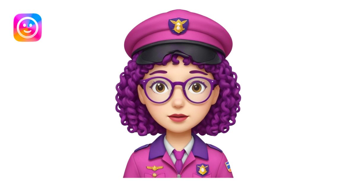 scout girl with very pink scout uniform including hat, dark violet ...