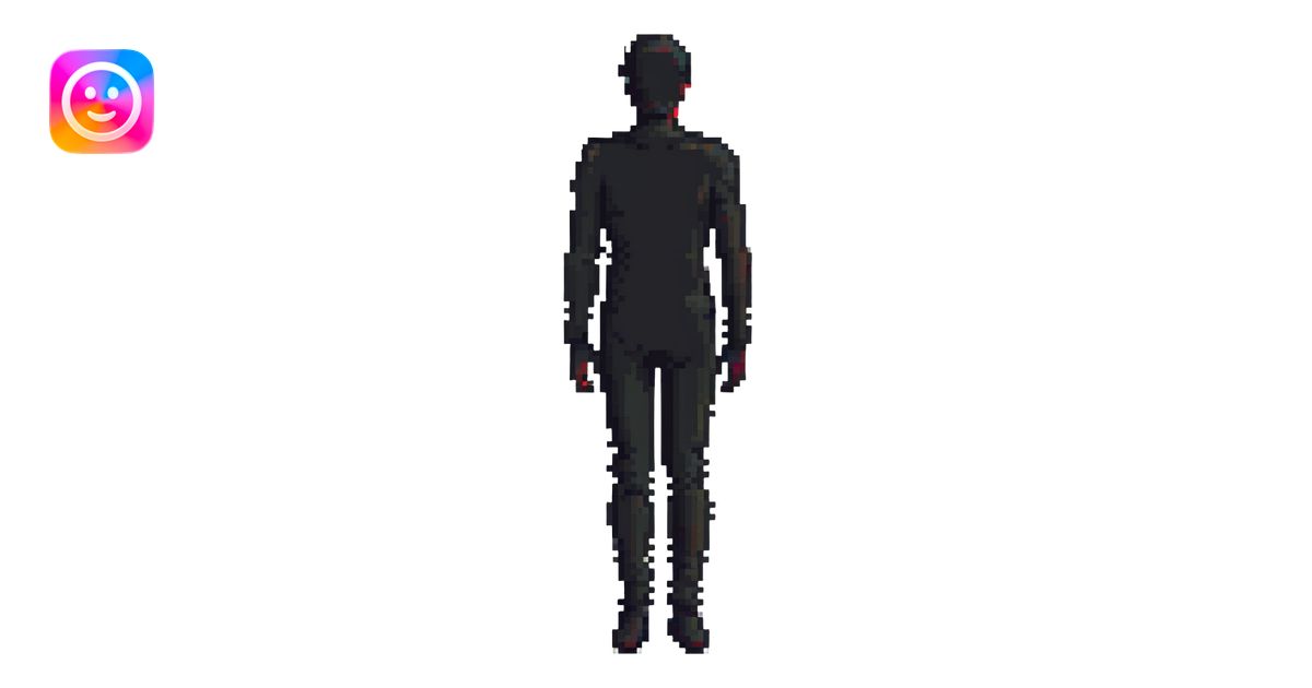 pixel art male silhouette, minimalist human shape illustration | AI ...