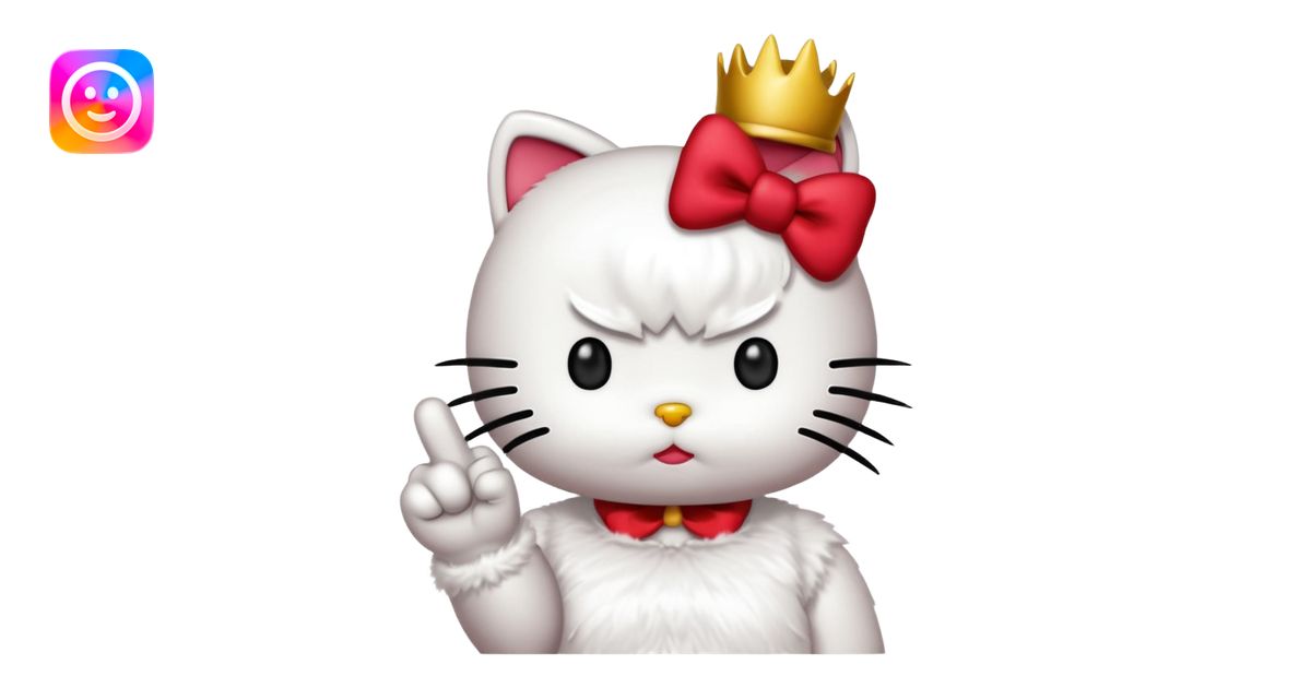 Hello kitty with middle finger emoji | AI Emoji Generator