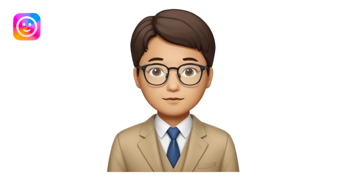 Korean CEO with galsses as a professor emoji | AI Emoji Generator