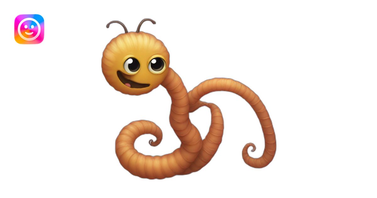 Hairy worm with two legs emoji | AI Emoji Generator