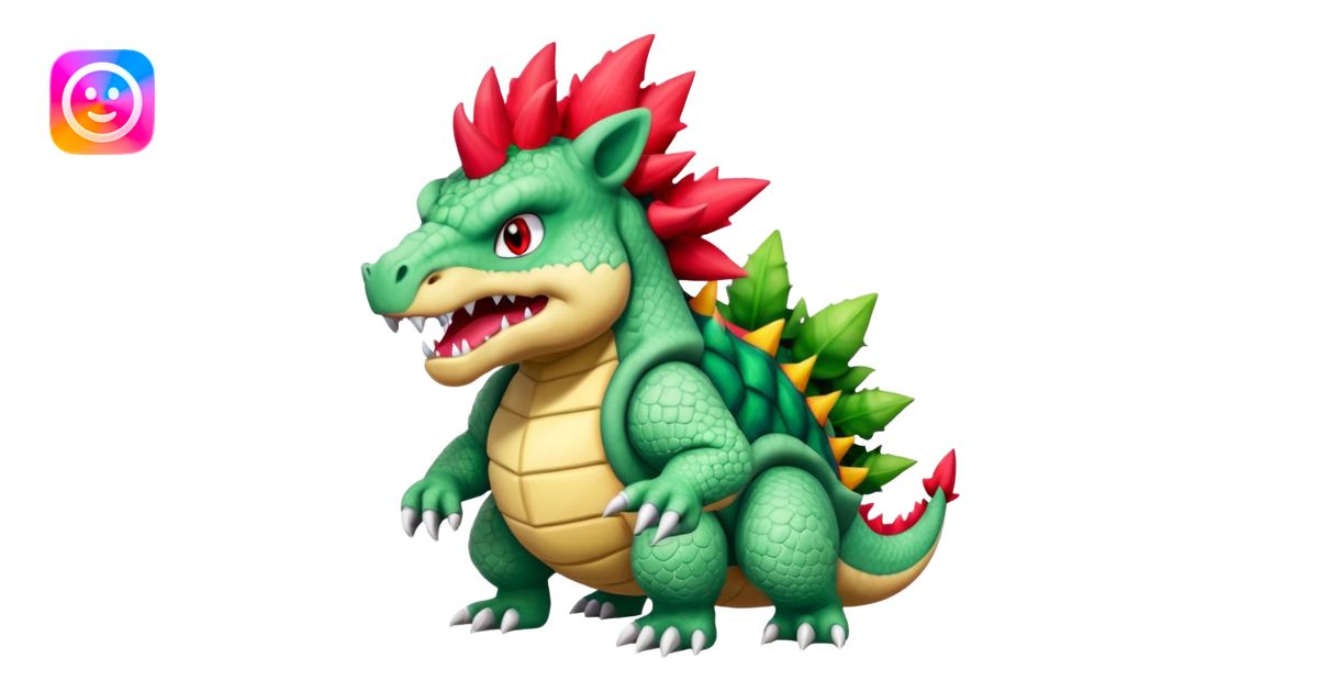 Ugly Fey Toony Bowser-Rhydon-Shaymin-dragon emoji | AI Emoji Generator