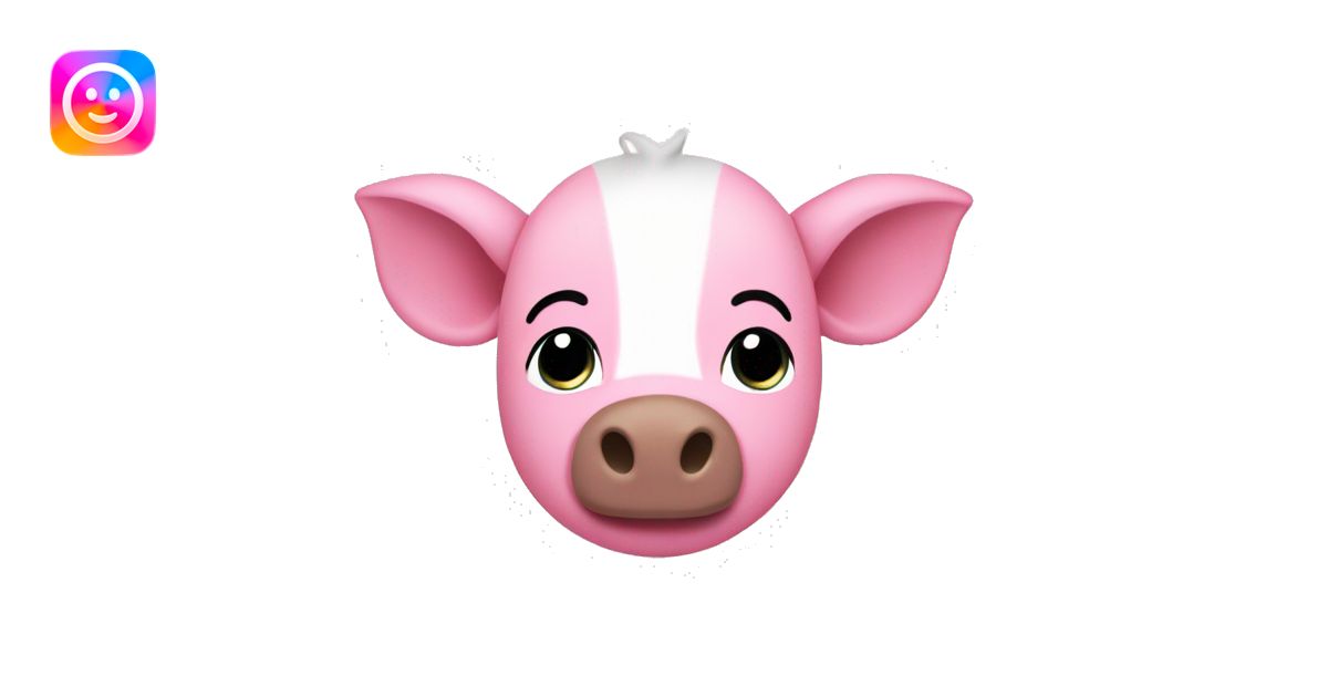 Nariz de cerdo, color rosa, fondo blanco emoji | AI Emoji Generator
