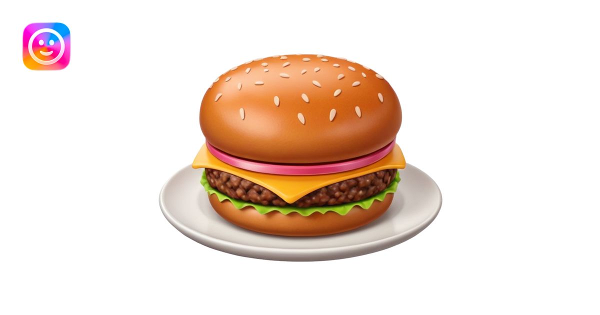 A 3D cartoon portion of minced meat shaped like a burger patty on a ...