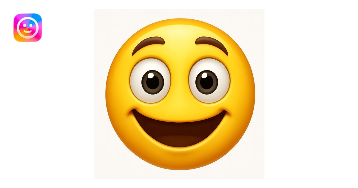 Create a yellow smiley face emoji with a similar facial expression to ...