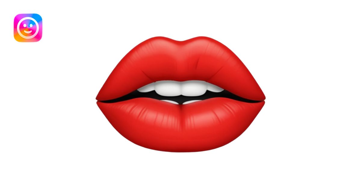 Kiss sign only lips in black emoji | AI Emoji Generator