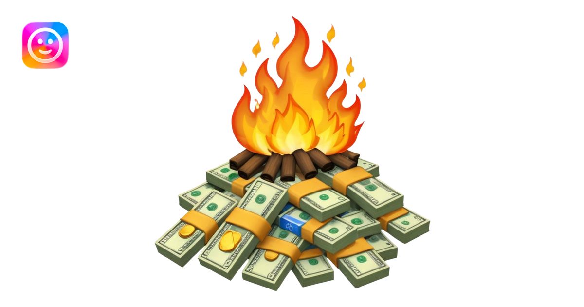 Burning money emoji | AI Emoji Generator