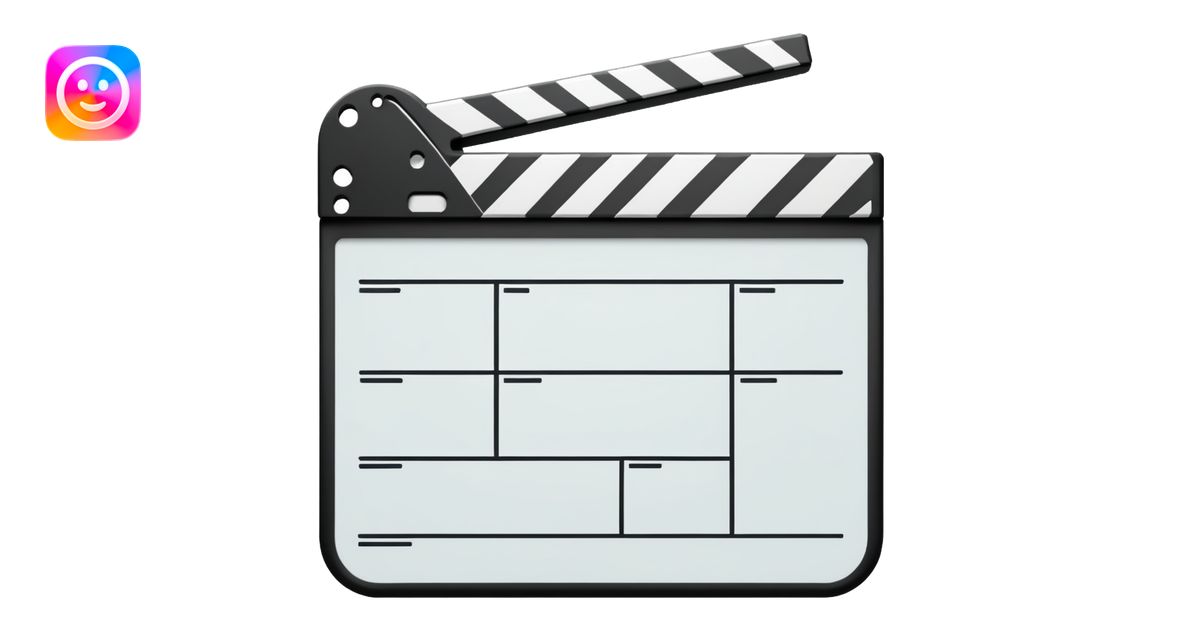 side view of film slate outline, just essential black lines, no color ...