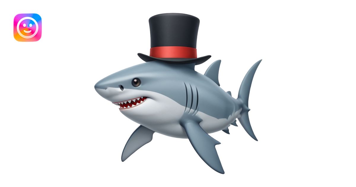 Shark with a top hat emoji | AI Emoji Generator
