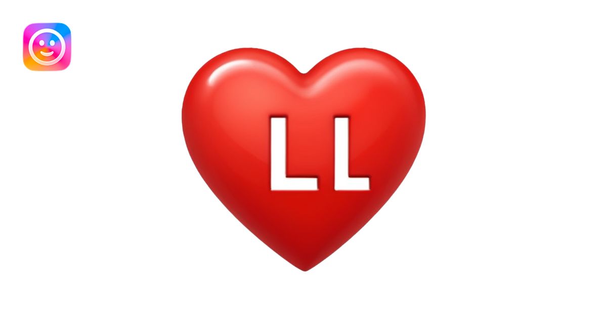 Make a red heart with the letter L inside emoji | AI Emoji Generator