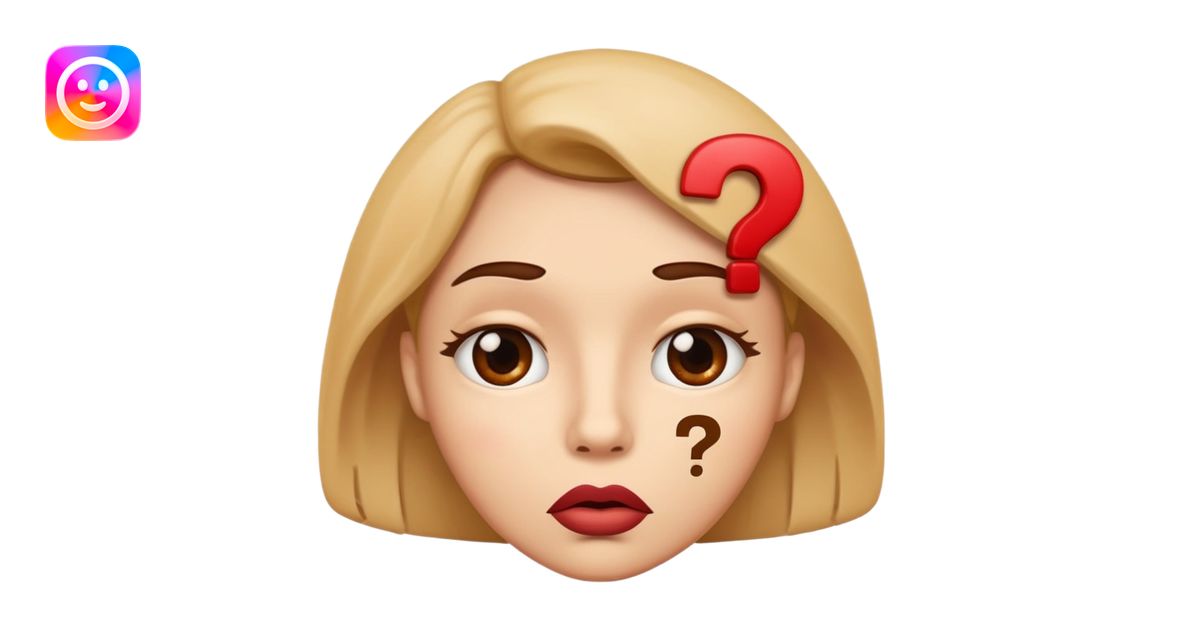 cartoon face with pursed lips and a question mark expressing ...